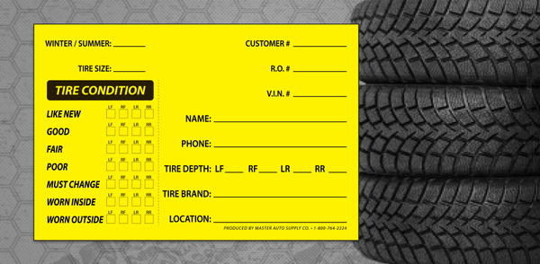 Generic Tire Info Sticker – Master Auto Supply